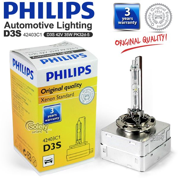 New Genuine PHILIPS D3S Car Headlight Xenon Standard Vision HID Bulbs ...